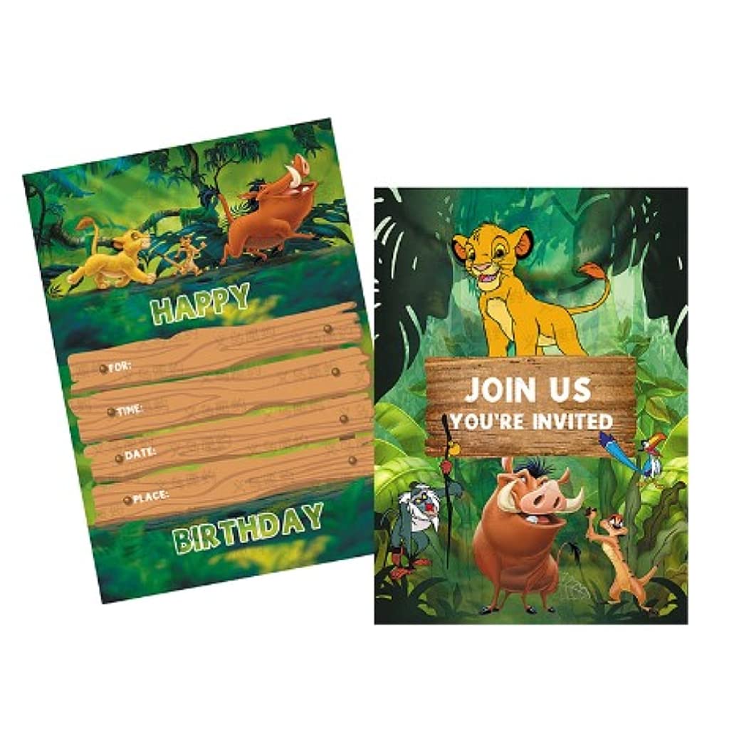 Cartoon Invitation Card 20 Pieces Lion King Invitation Jungle Party ...