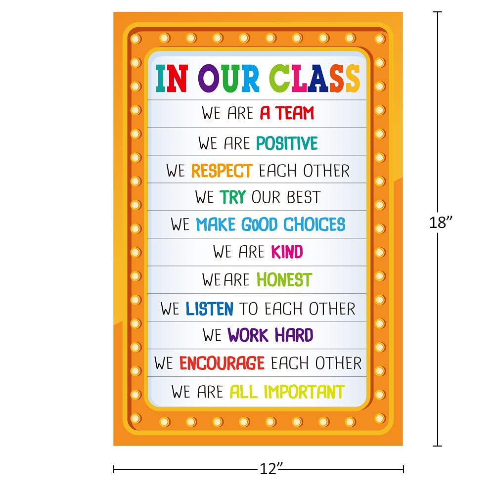 FaCraft Classroom Rules Poster,12" x 18" Motivational Poster Classroom ...