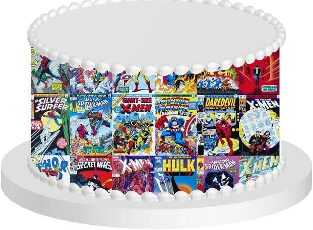 Amazon.com : Comic Books Edible Tall Cake Decoration Wrap : Everything Else