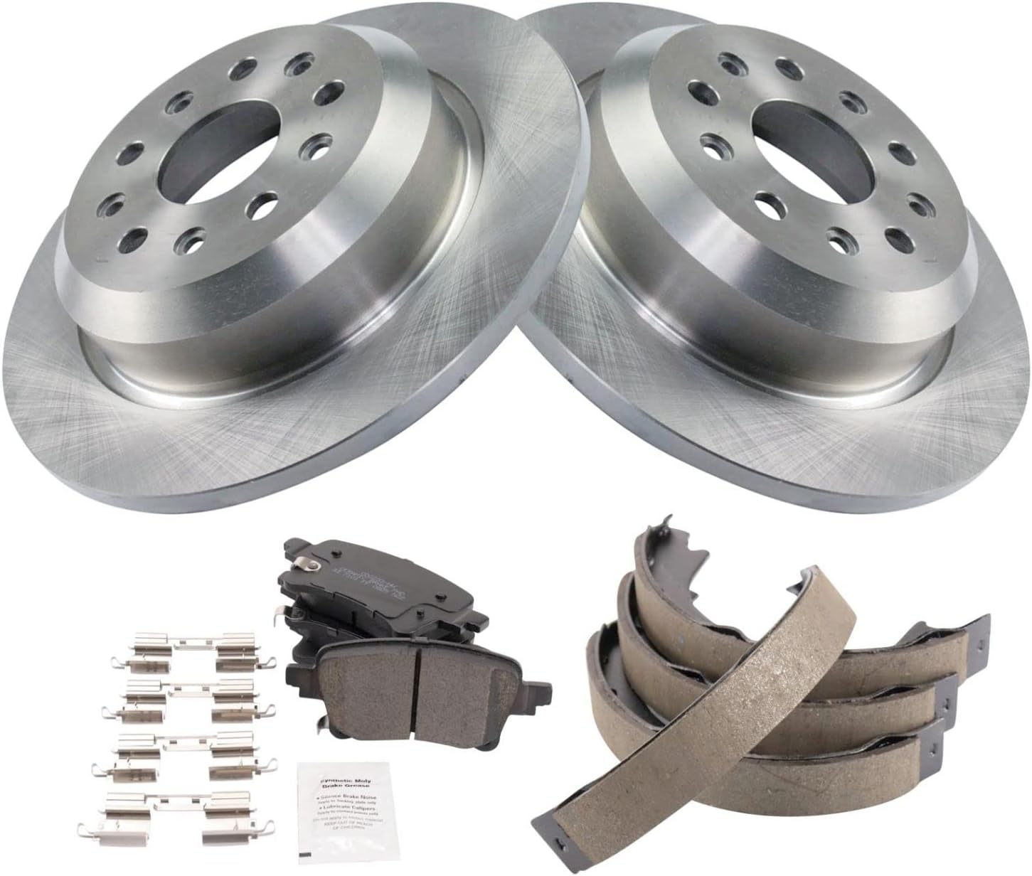 Amazon.com: Rear Brake Pad & Rotor Kit Brake Pads Brake Rotor Parking Brake Shoe Set Ceramic ...