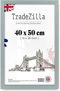 TradeZilla Modern Silver 40X50 CM Poster Picture Frame –Solid MDF Wood ...