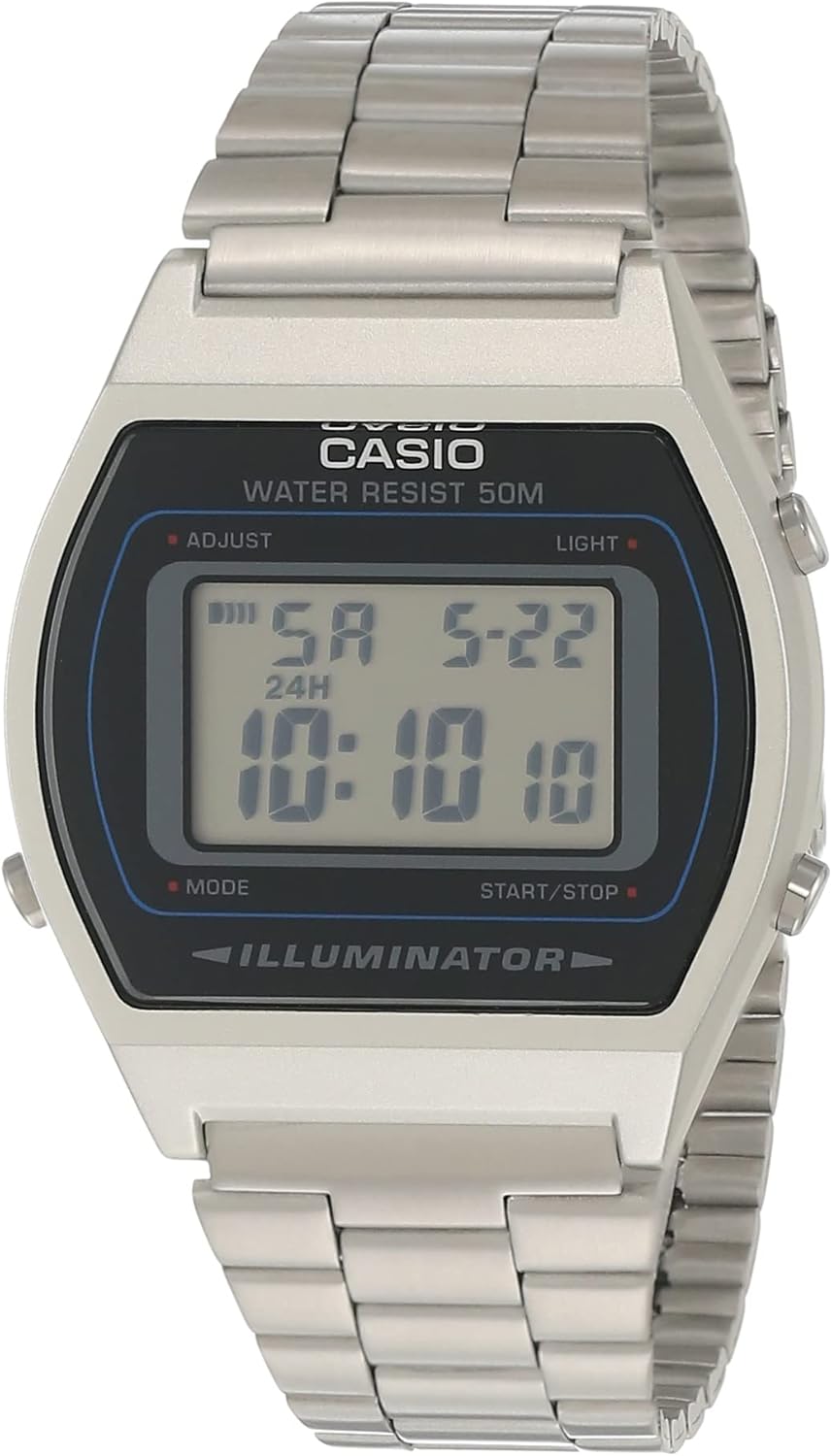 Casio B640WD-1AV Mens Vintage Retro Multi-Function Digital Stainless ...
