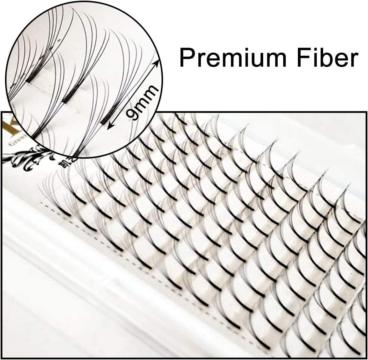 Cluster Lashes Set Russian Volume Lash Extensions 9mm Pre-made Volume ...