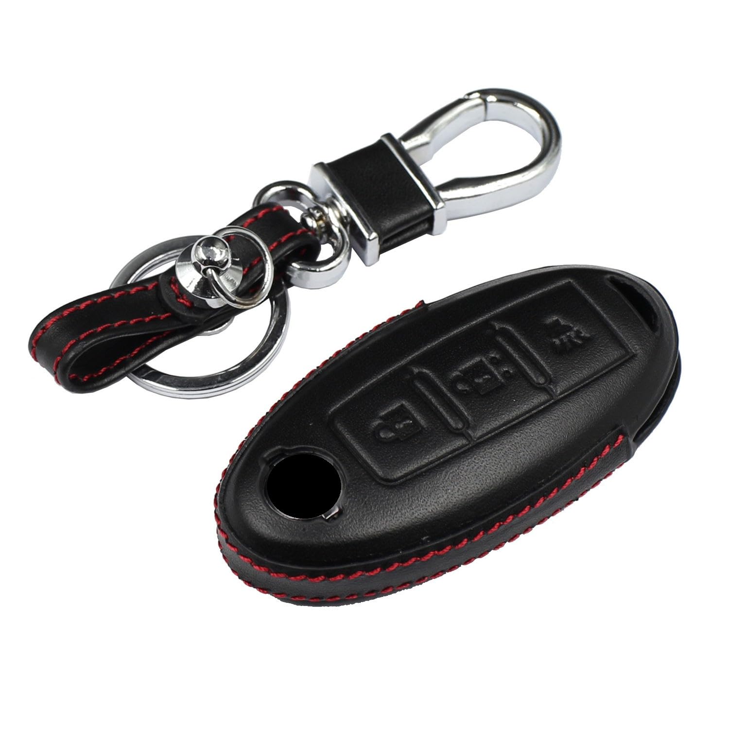 M.JVisun Men Women Genuine Leather Key Fob Cover for Nissan 370Z Altima ...