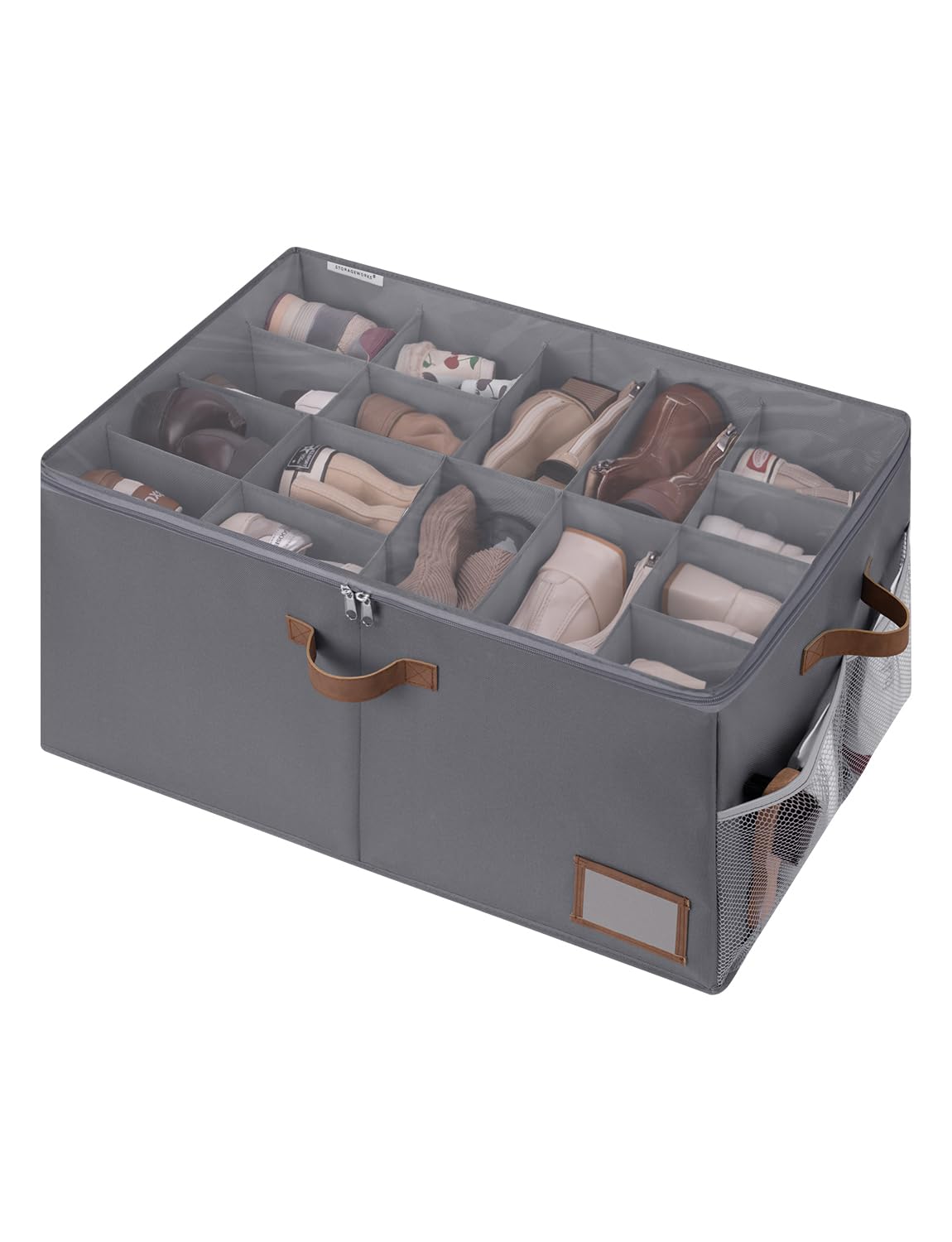 Amazon.com: StorageWorks Large Shoe Organizer for Closet, Fabric Shoe ...
