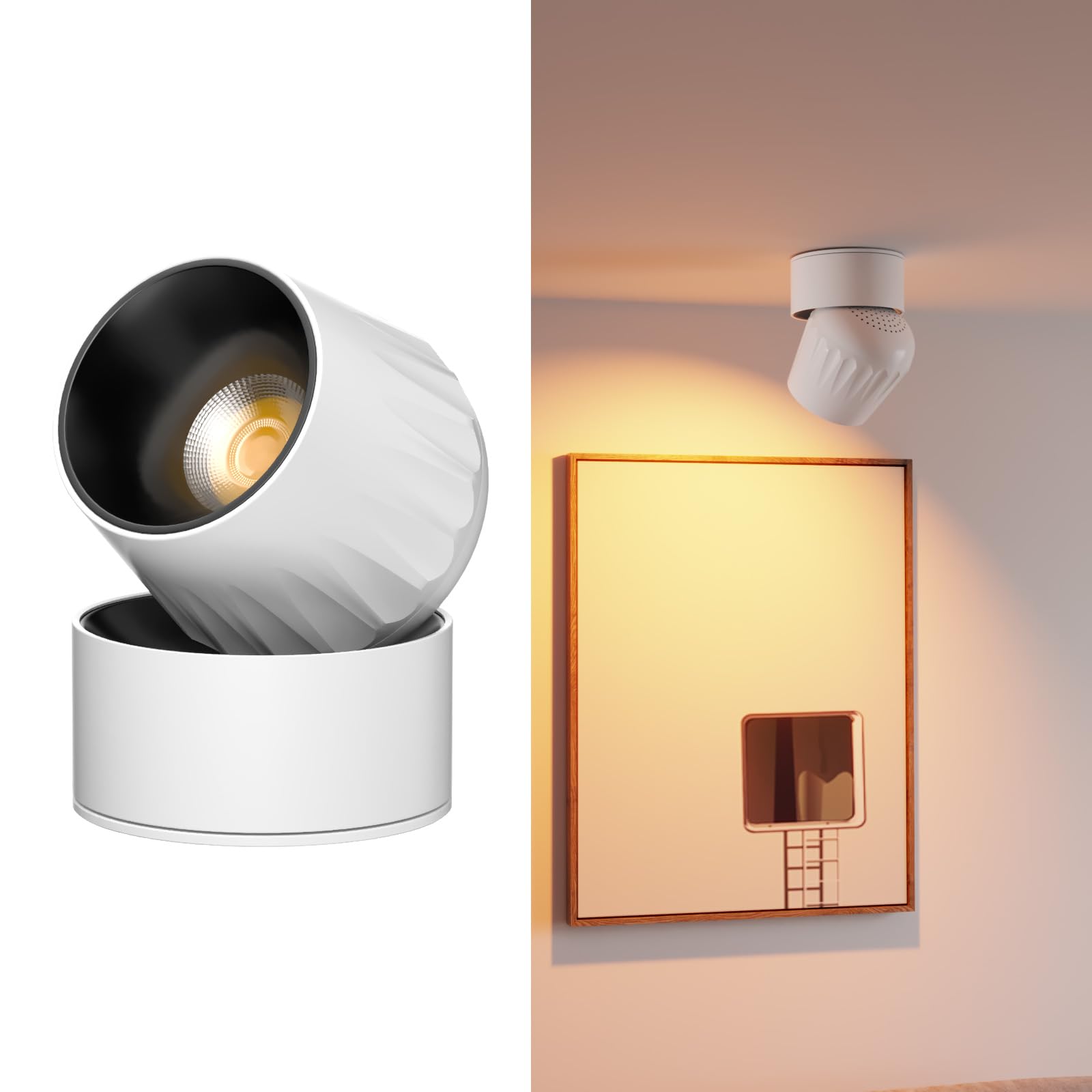 luz de exposición de arte 12W 2700K, Lámpara de pared LED cuadros ...