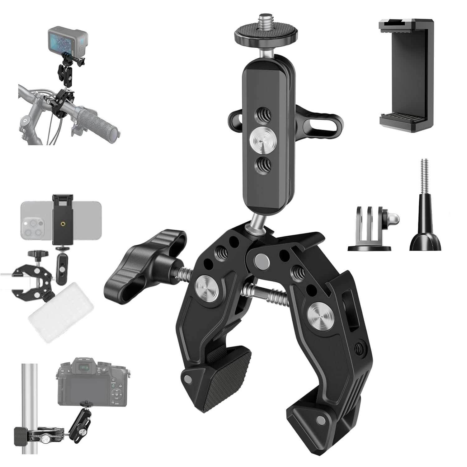 Buy EMART Super Clamp with 360° Dual Ballhead Magic Arm, Cold Shoe, 1/4 ...