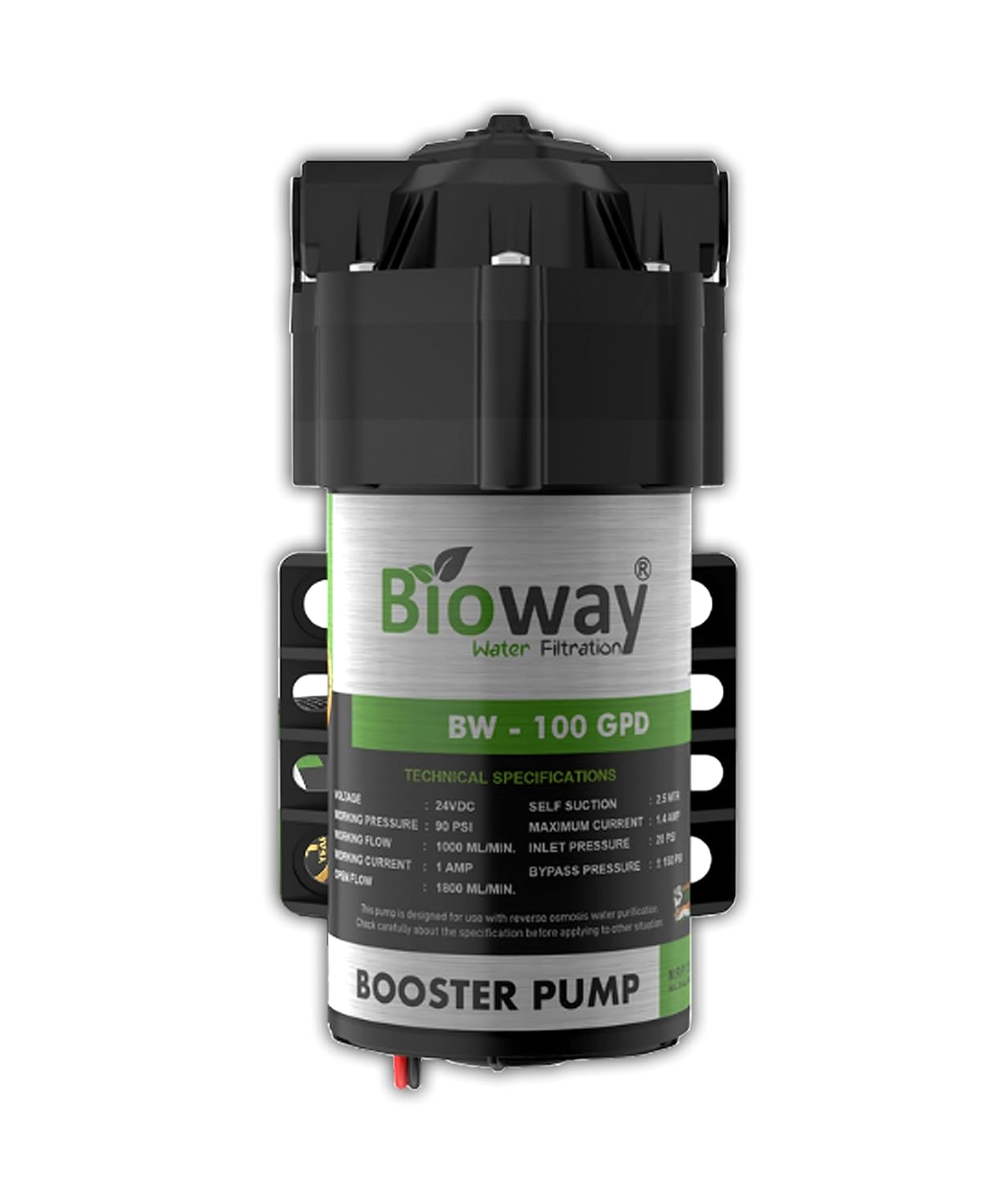BIOWAY Premium Copper-Wound RO Booster Pump with 100 GPD Motor and ...