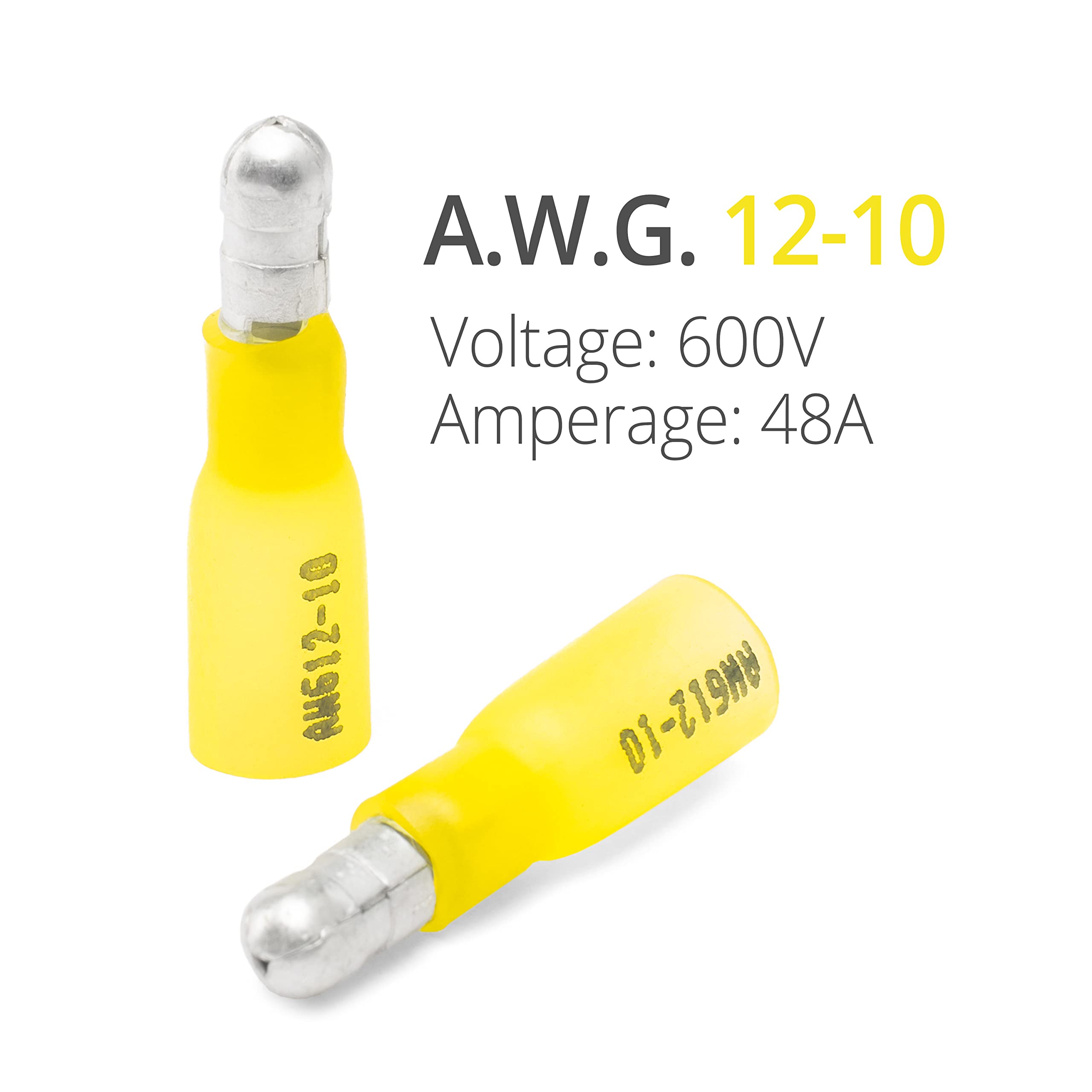 Snapklik.com : Heat Shrink Male Bullet Connectors - Male Wire Bullet ...