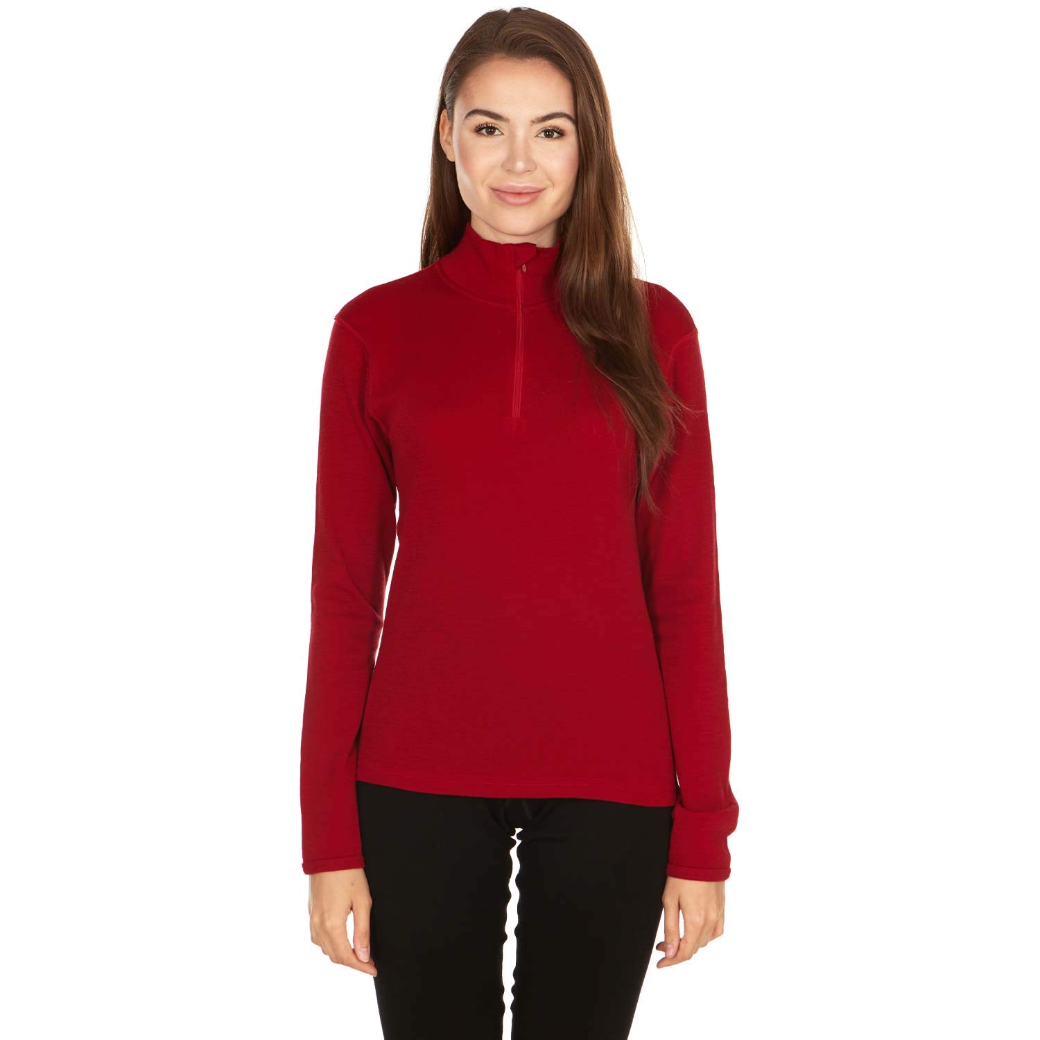 Snapklik.com : 100% Merino Wool - Midweight Womens 1/4 Zip - Midlayer ...