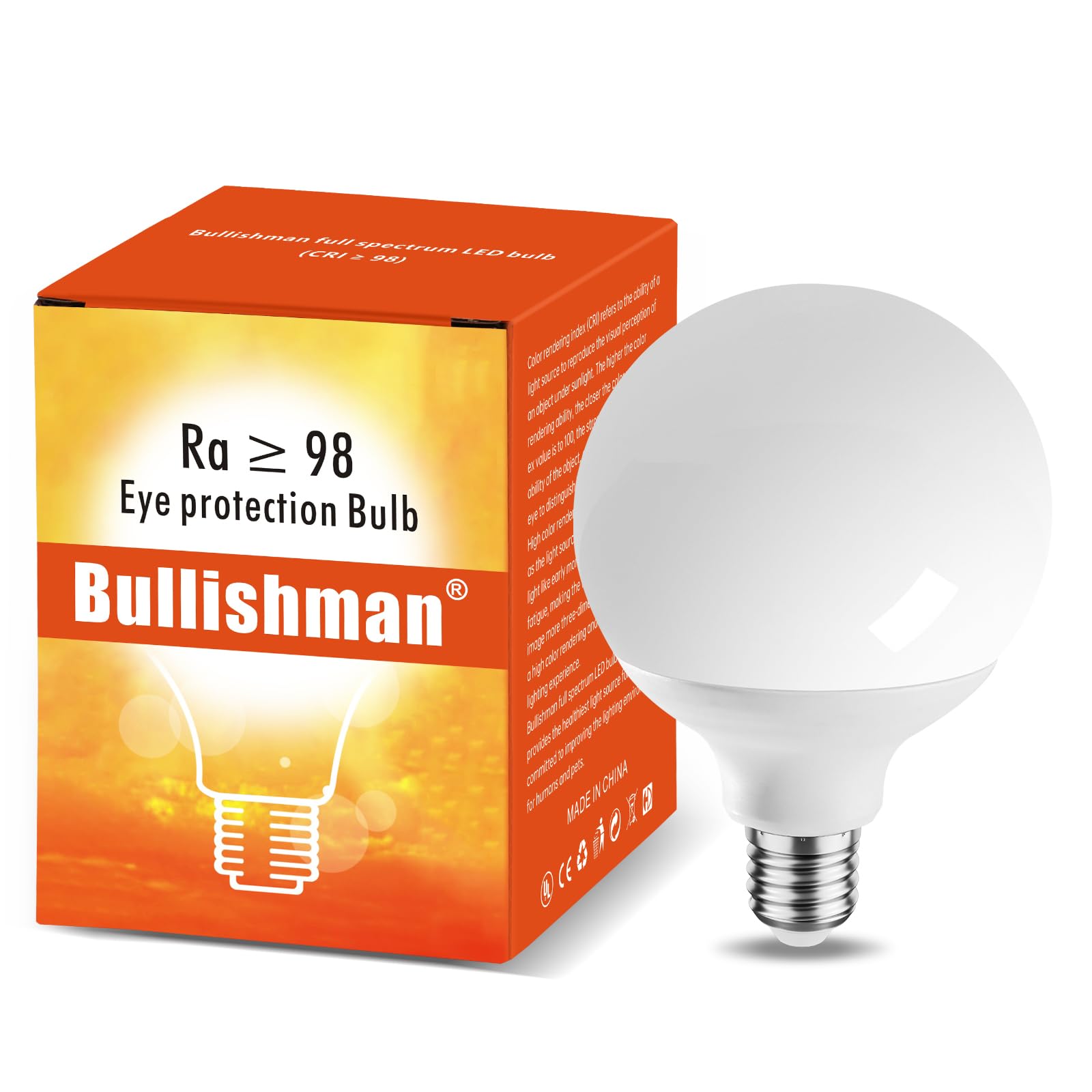 Amazon.com: Full Spectrum Sun Light Bulb - G30 12W, Boosts Energy, Mood ...