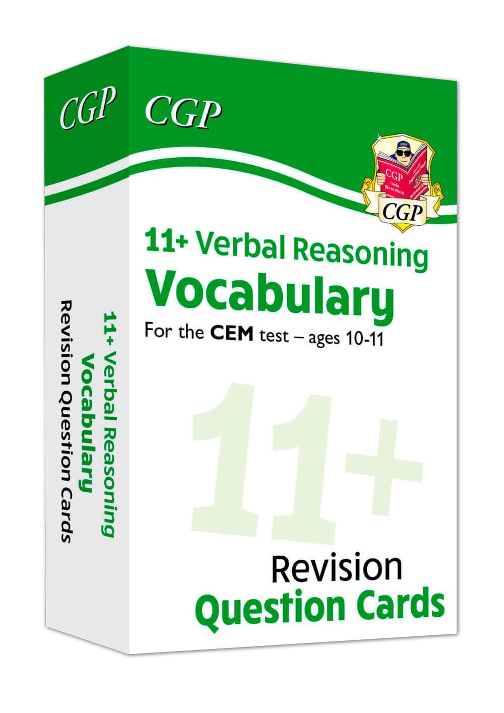 11+ CEM Revision Question Cards: Verbal Reasoning Vocabulary - Ages 10 ...