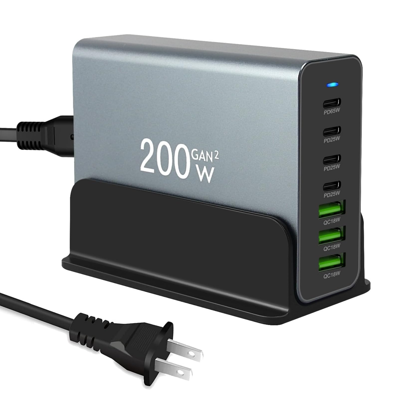 Amazon.com: 200W Multiple USB Charger Station, 7-Ports Aluminum Alloy ...
