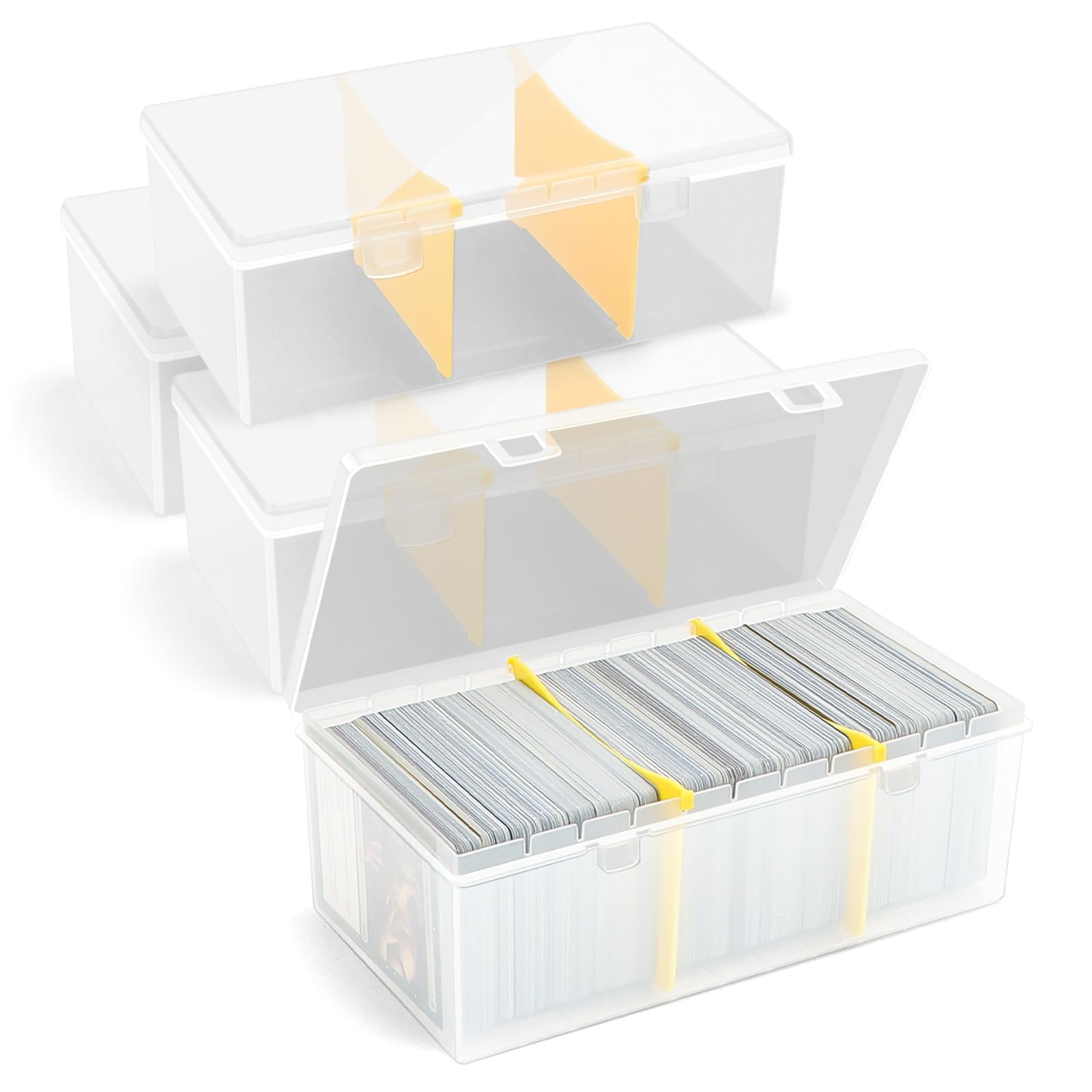 Amazon.com: REAQUE 4Pcs Plastic Trading Card Storage Box, Holds 2400 ...