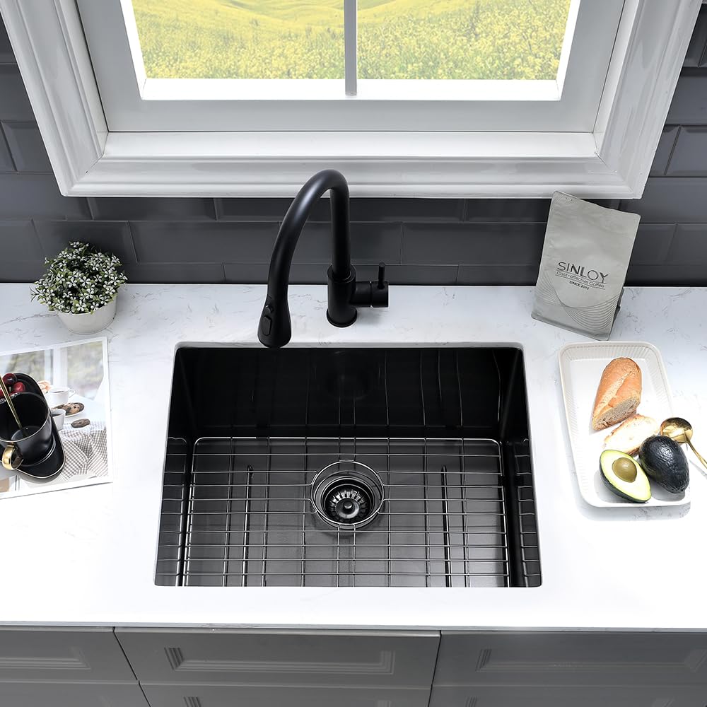 Snapklik.com : 23 Inch Black Undermount Laundry Sink- 23x18x13 ...