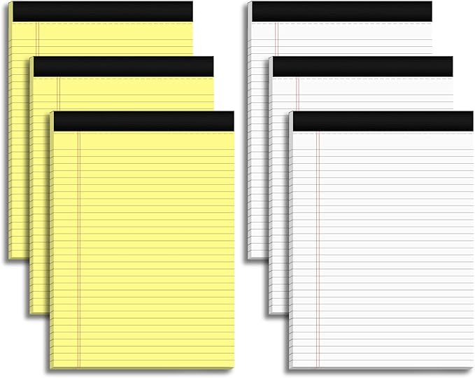 Amazon.com : 6 Pack Legal Pads 5x8 College Ruled Notepads for Homework ...