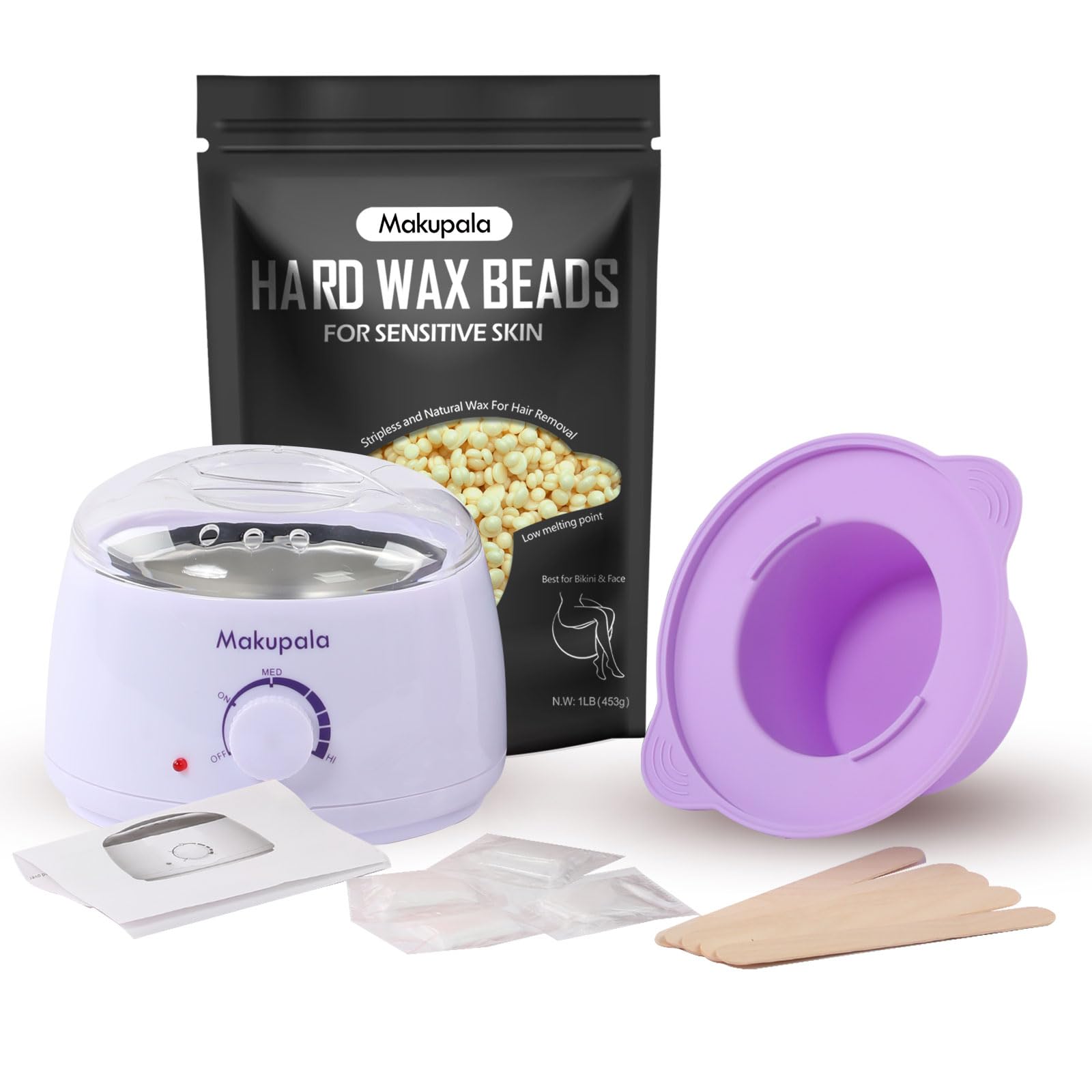 Amazon.com : Waxing Kit for Women Men, Home White Wax Warmer Machine ...