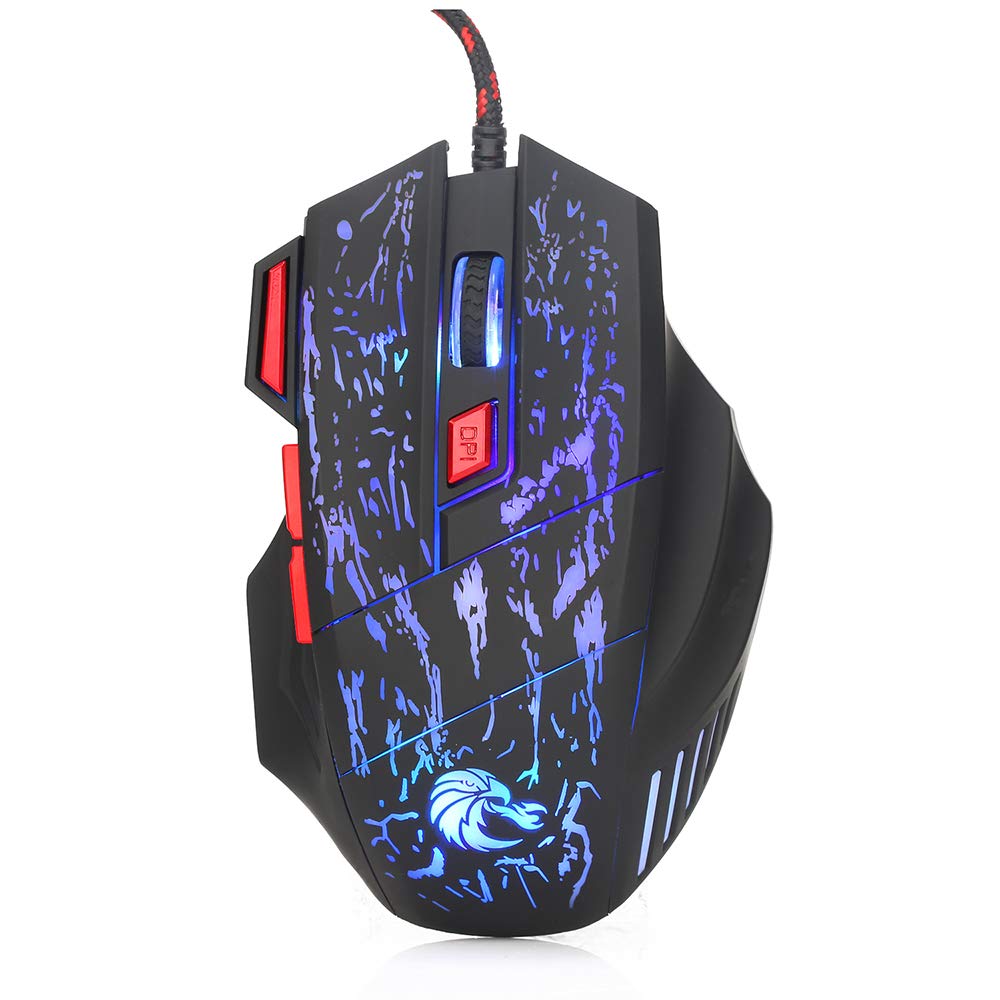 Buy HXSJ H300 USB Wired Gaming Mouse Ergonomic Mice with Breathing ...