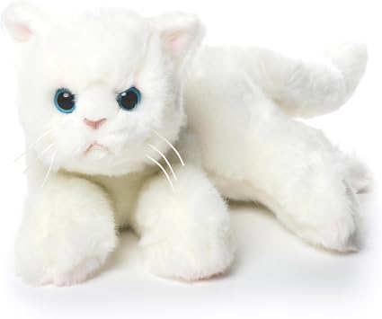 Amazon.com: Bearington Collection Muffin Plush White Cat Stuffed Animal ...