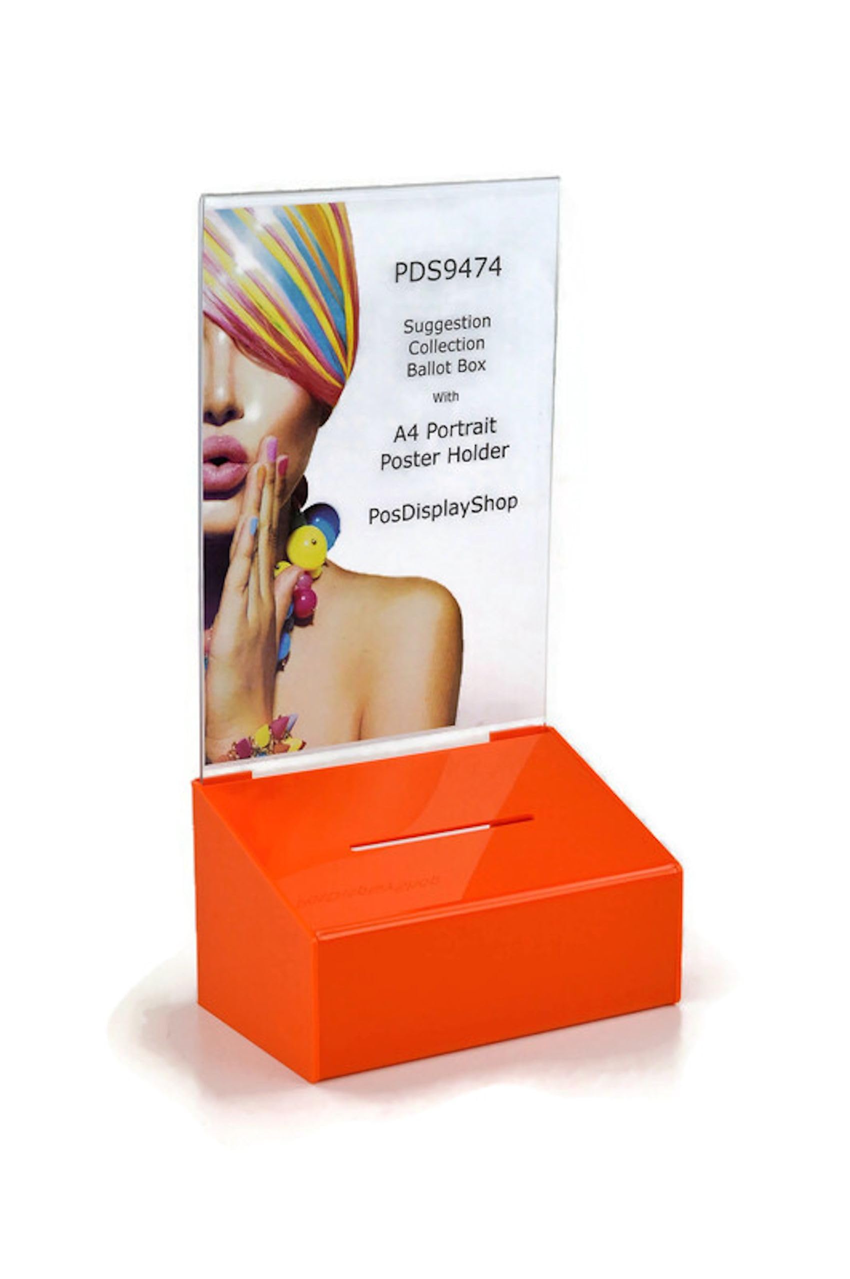 Pos Display Shop Orange Acrylic Feedback Box/Collection Box/Suggestion ...
