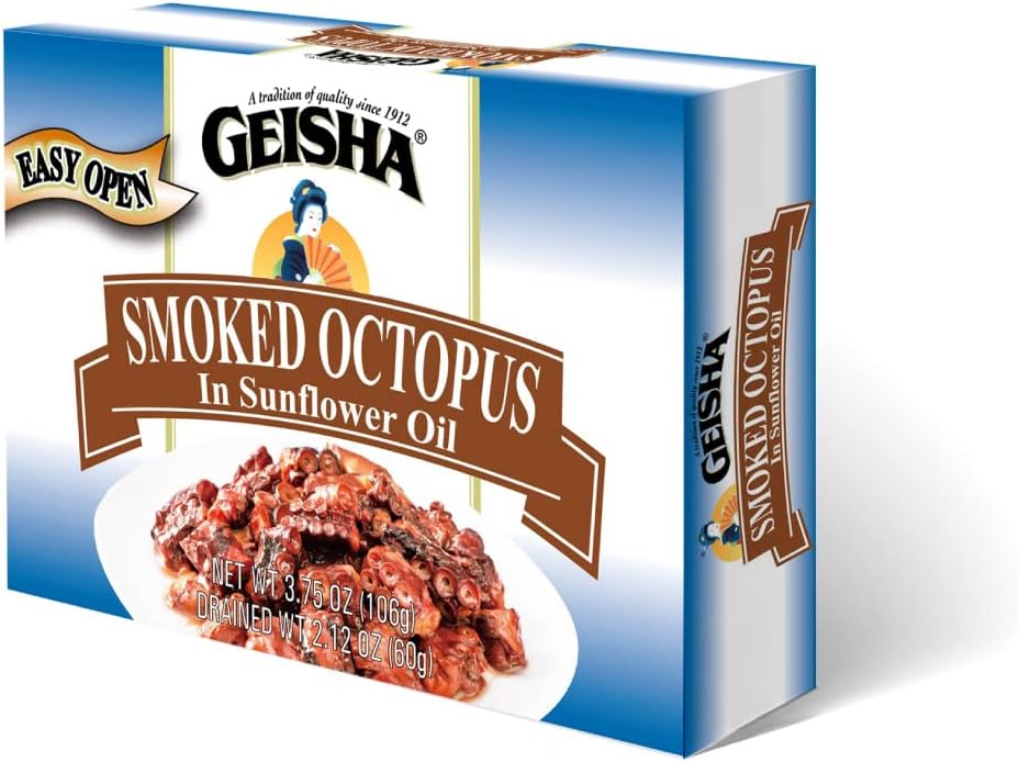 Amazon.com : GEISHA Smoked Octopus in Sunflower Oil 3.75oz (Pack of 12 ...