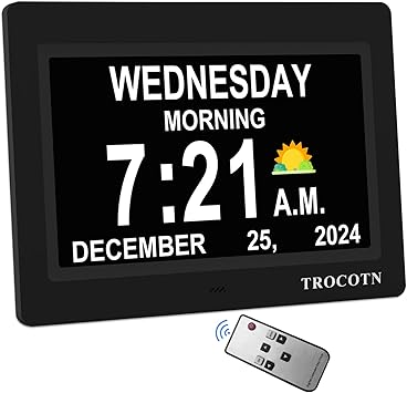Amazon.com: TROCOTN Dementia Clock Large Digital Clock for Seniors ...