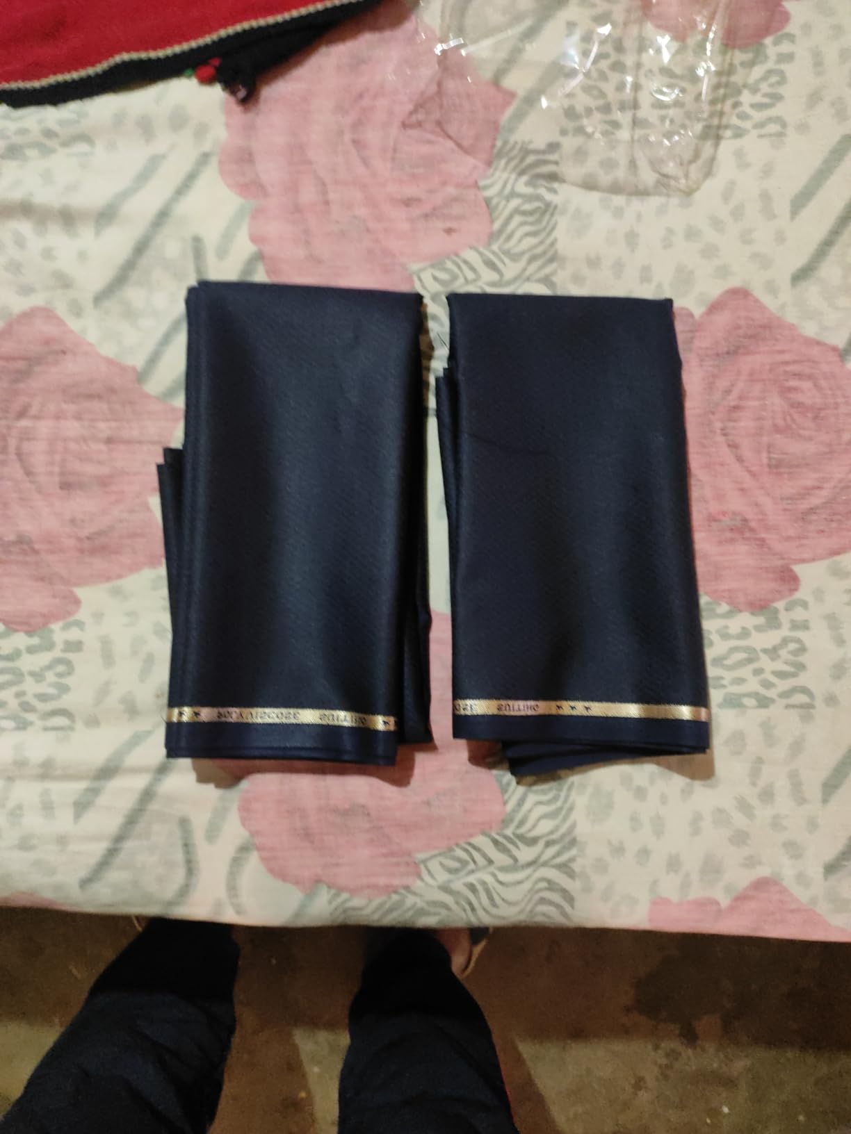 Raymond Blue Premium Self Design 3 Meter Suit Fabric for 2 piece (Coat ...