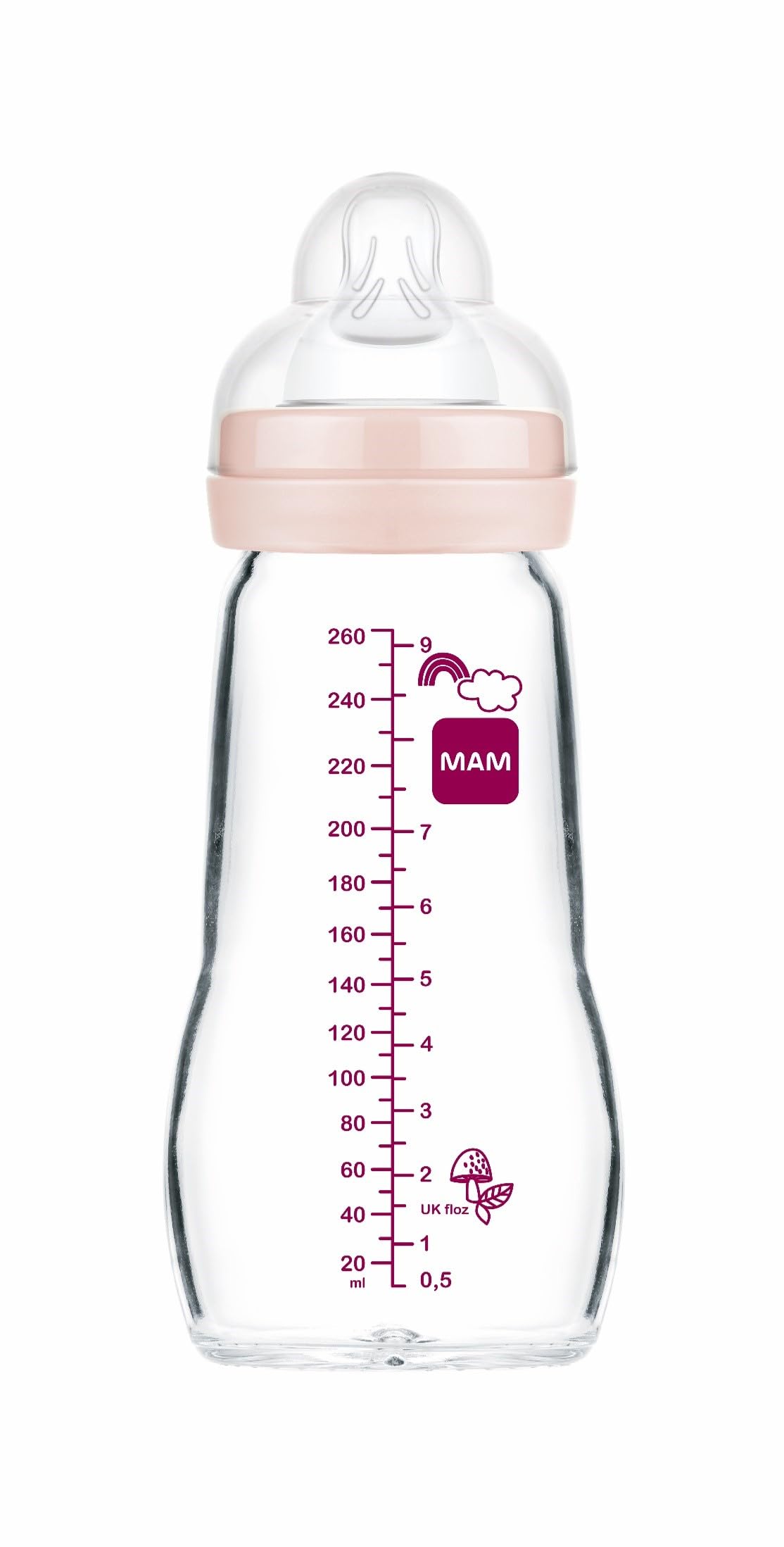 MAM Feel Good A163 Ultra Soft Glass Water Bottle with Patented ...