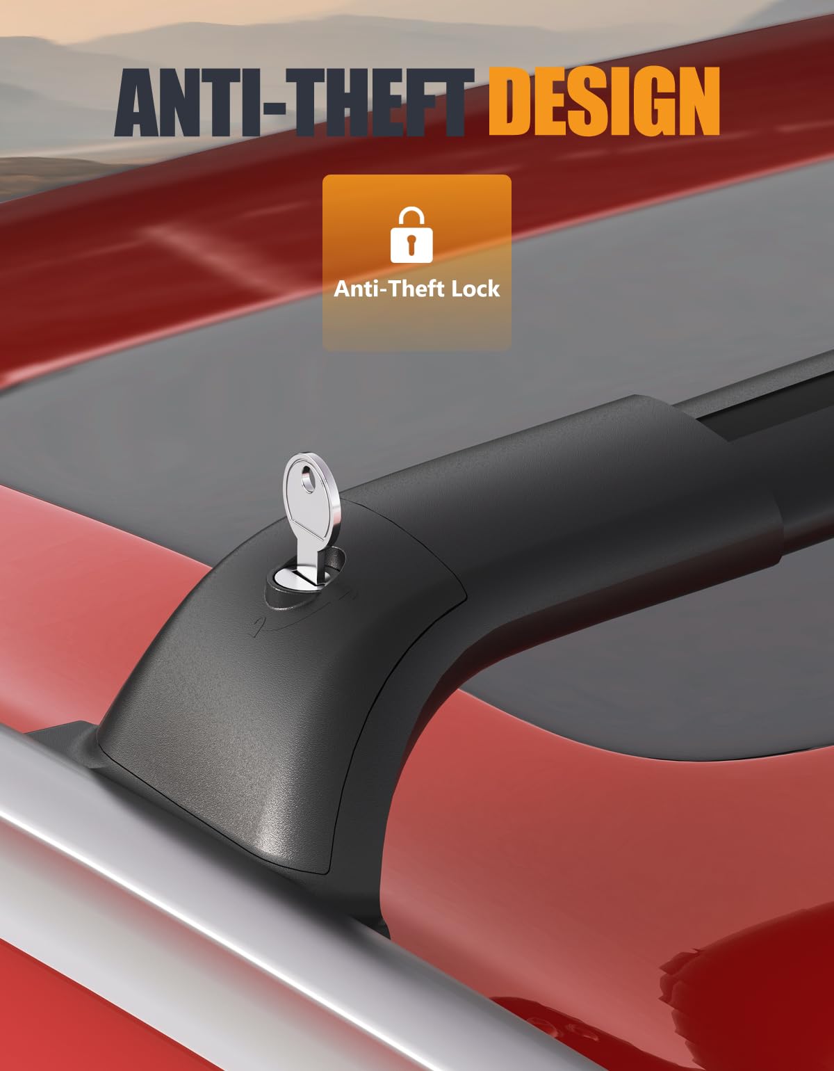 Snapklik.com : KINGGERI 260lbs Lockable Roof Rack Cross Bars Compatible