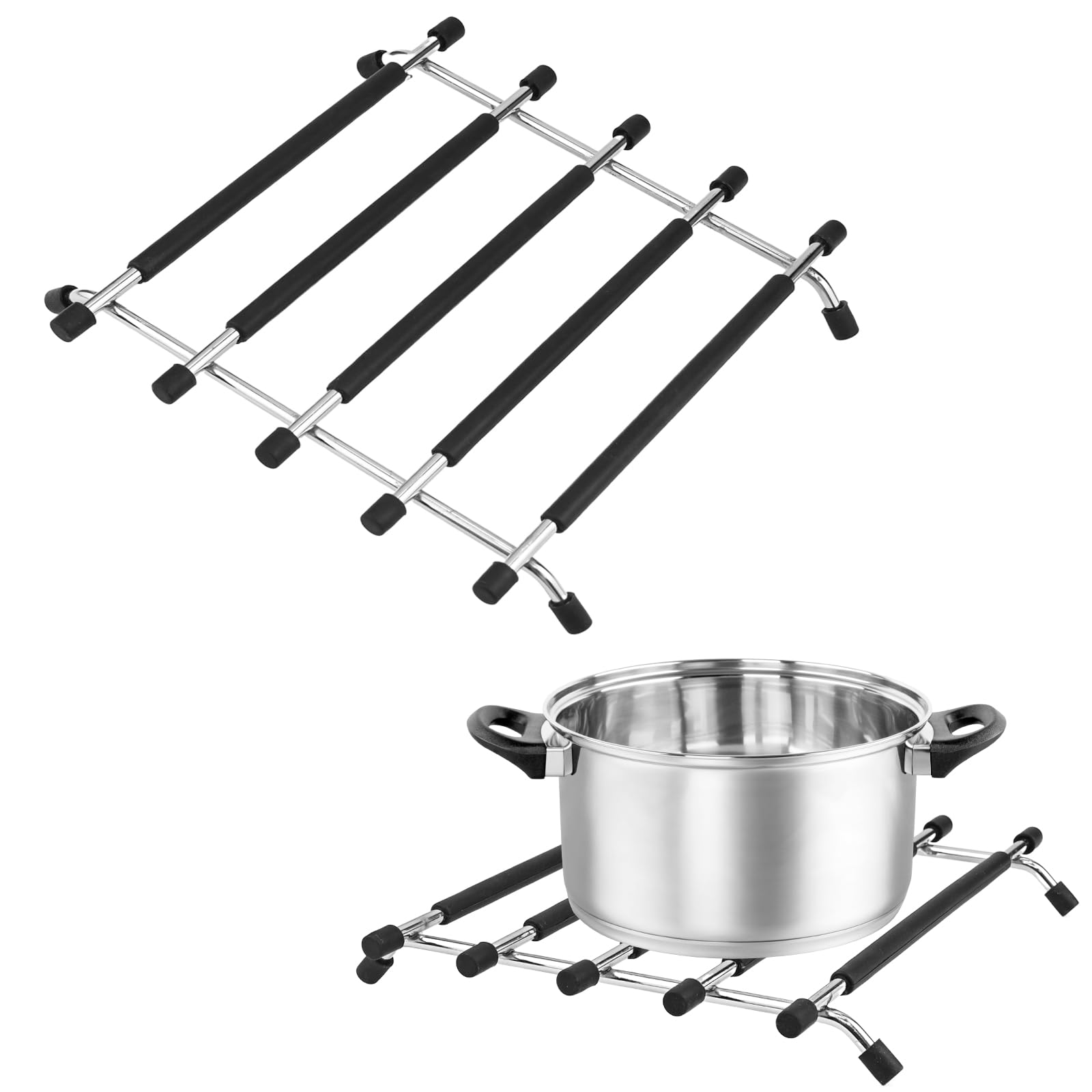 2Pcs Stainless Steel Trivet, Kitchen Stainless Steel Trivet Stand With ...