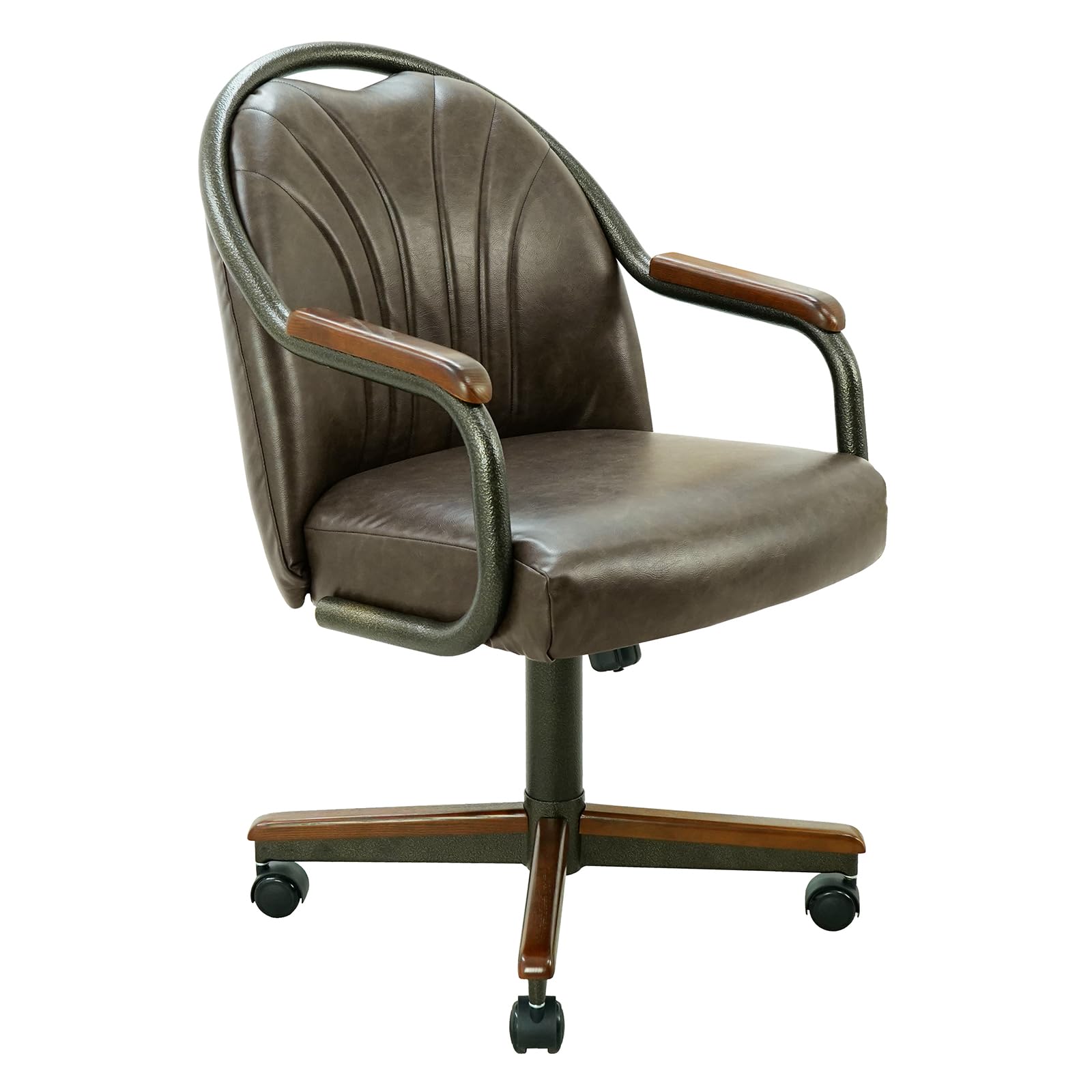 Amazon.com - Chromcraft Caster Swivel Tilt Dining Chairs, PU Leather ...