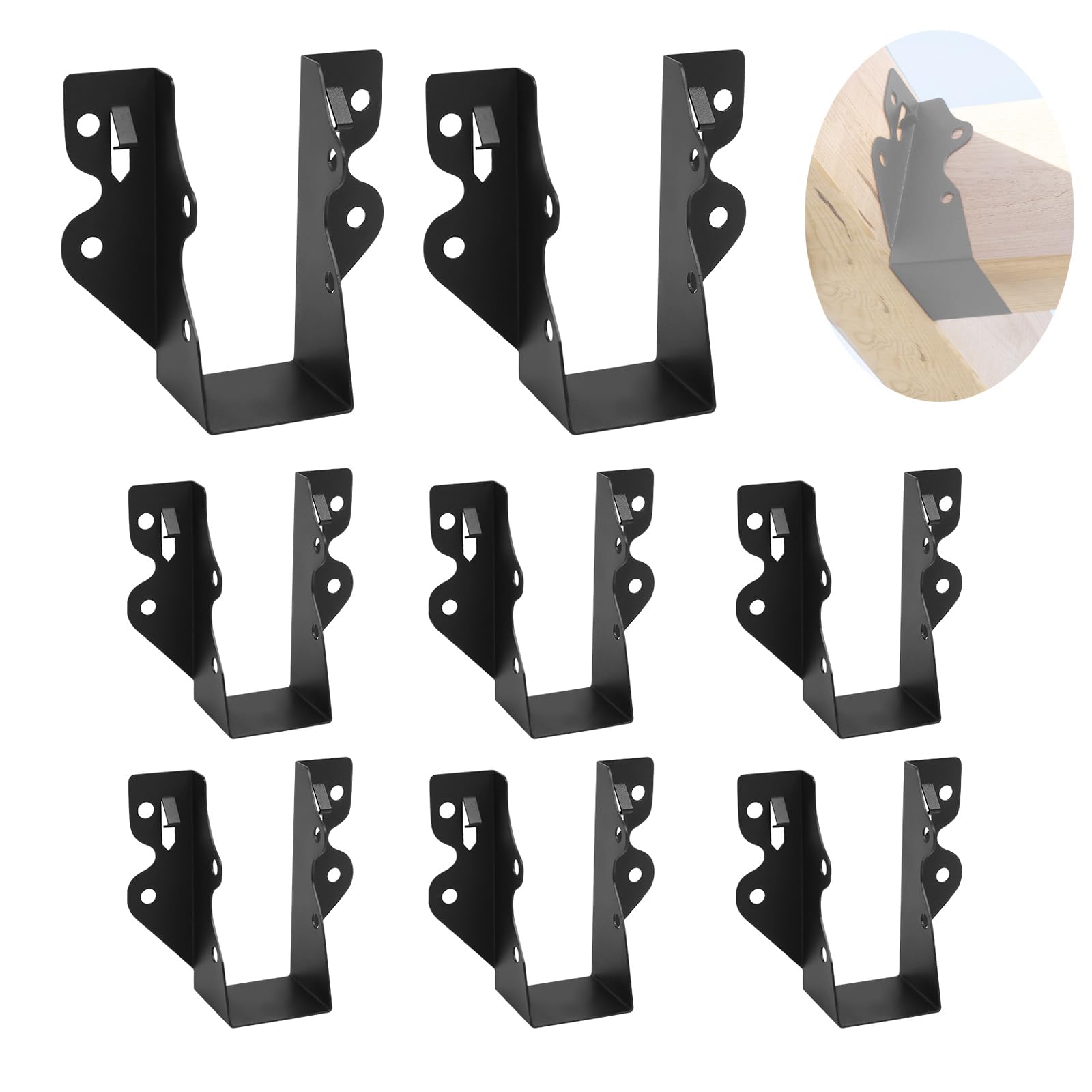 Amazon.com: 8 Pcs 2x4 Joist Hanger, Black Powder-Coated for Rafter ...
