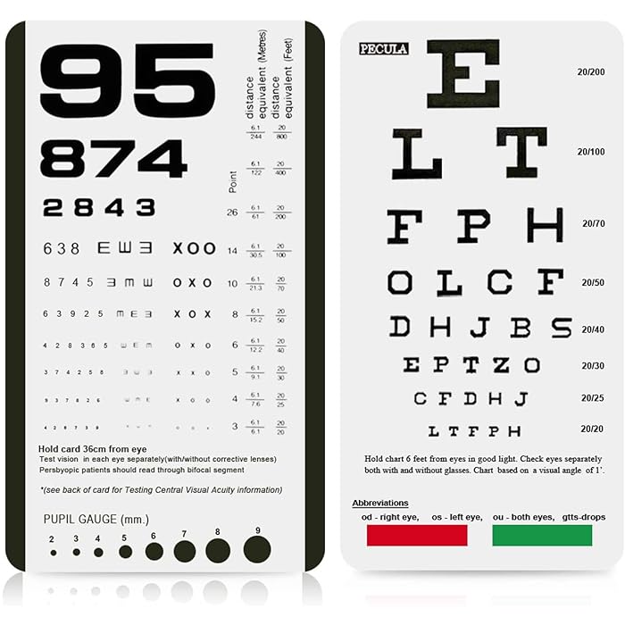 Buy Eye Chart, Pocket Eye Chart, Snellen Pocket Eye Chart, Rosenbaum ...