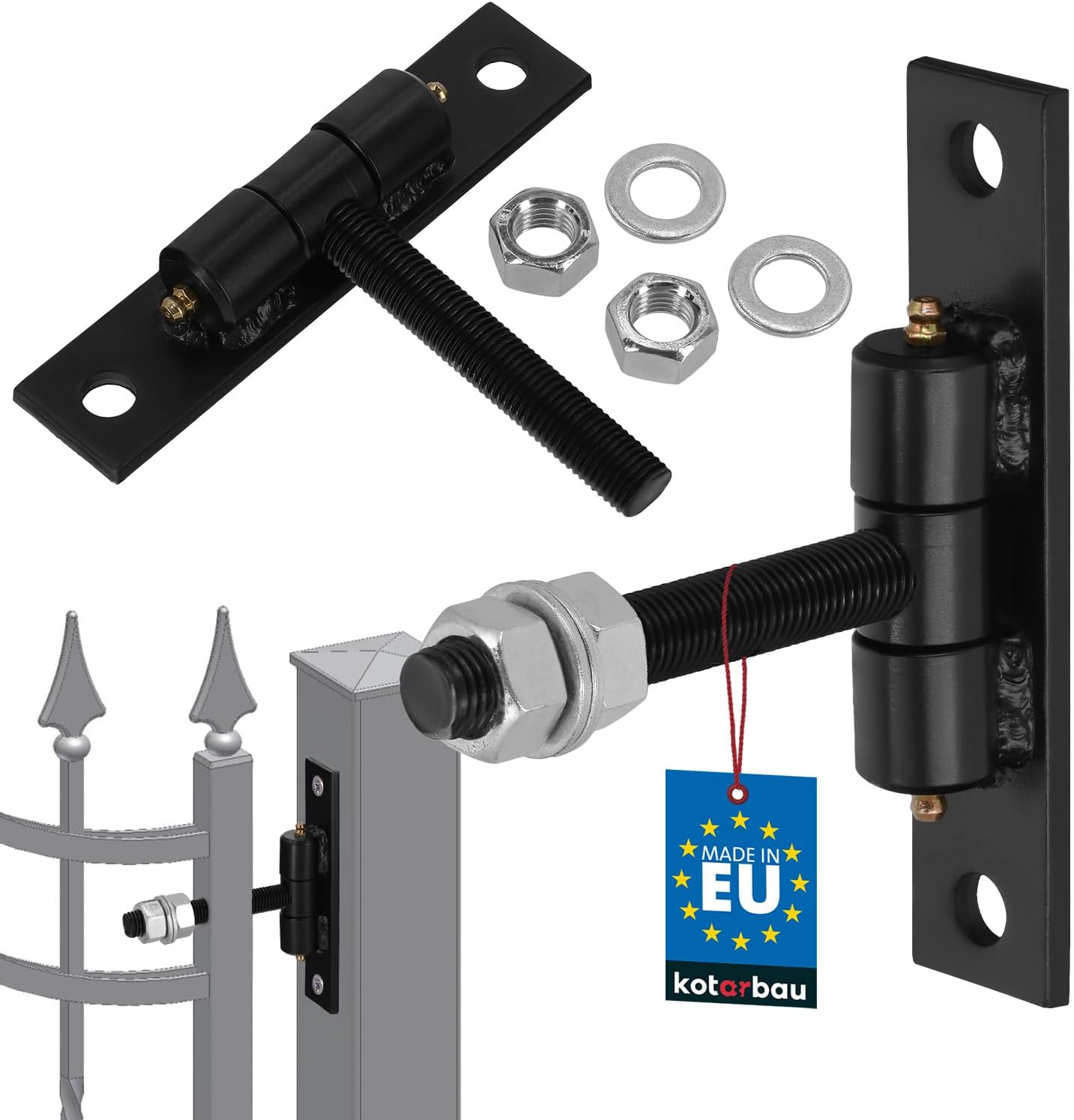 Gond de porte réglable M16 - Avec une plaque à visser galvanisée ...