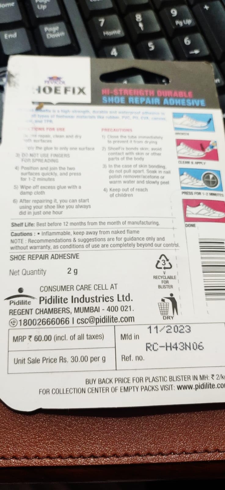 Pidilite Fevicol Shoefix High Strength Durable Shoe Repair Adhesive ...