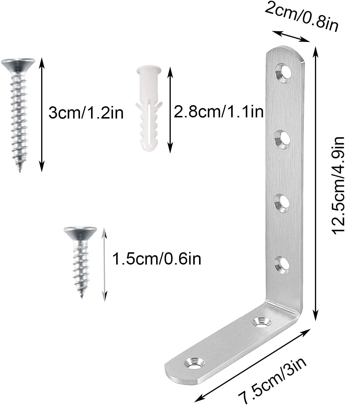 Shelf Brackets, 4 Pcs Heavy Duty Right Angle Bracket, Stainless Steel L ...