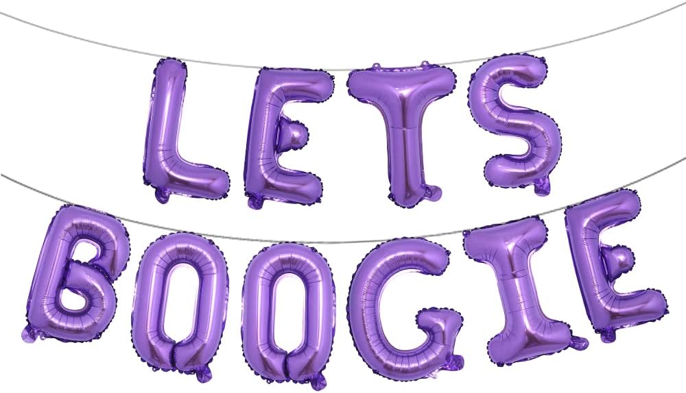 Amazon.com: 16 inch Lets Boogie Balloons Banner 1980s for 70's 80's ...