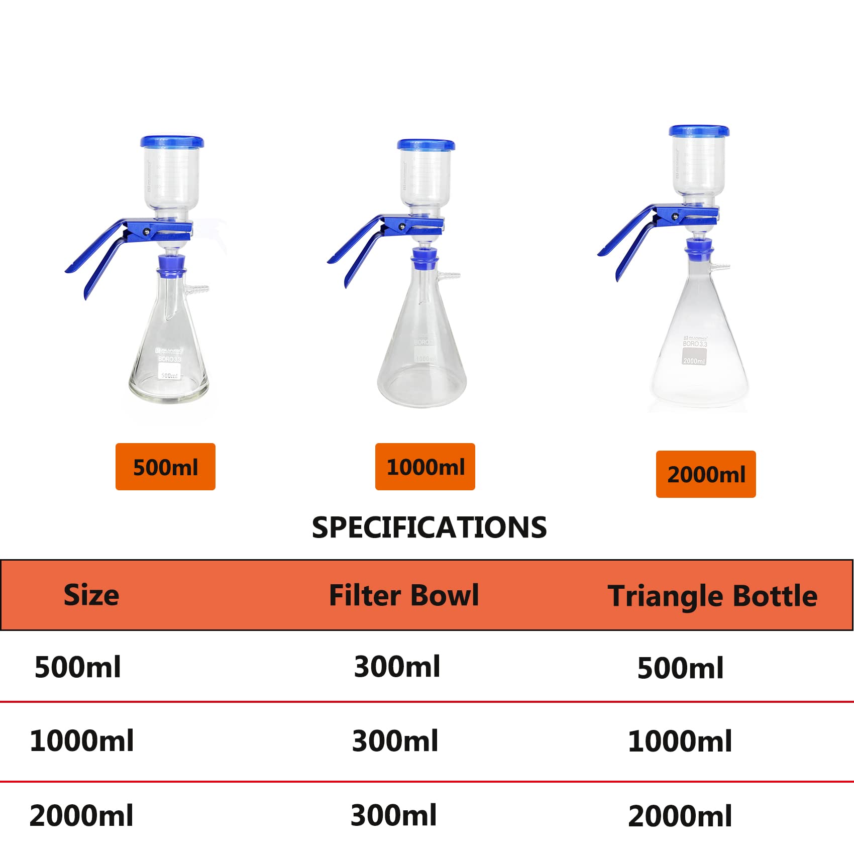 Snapklik.com : Glass Solvent Filter, Vacuum Unit Filter Funnel Flask ...