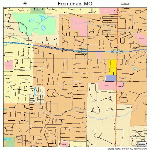 Large Street & Road Map of Frontenac, Missouri MO - Printed poster size ...