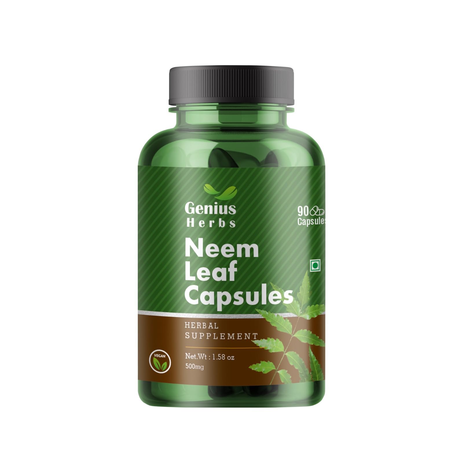 Genius Herbs Neem Leaf Capsules 500 mg | Natural Detox | Digestive ...