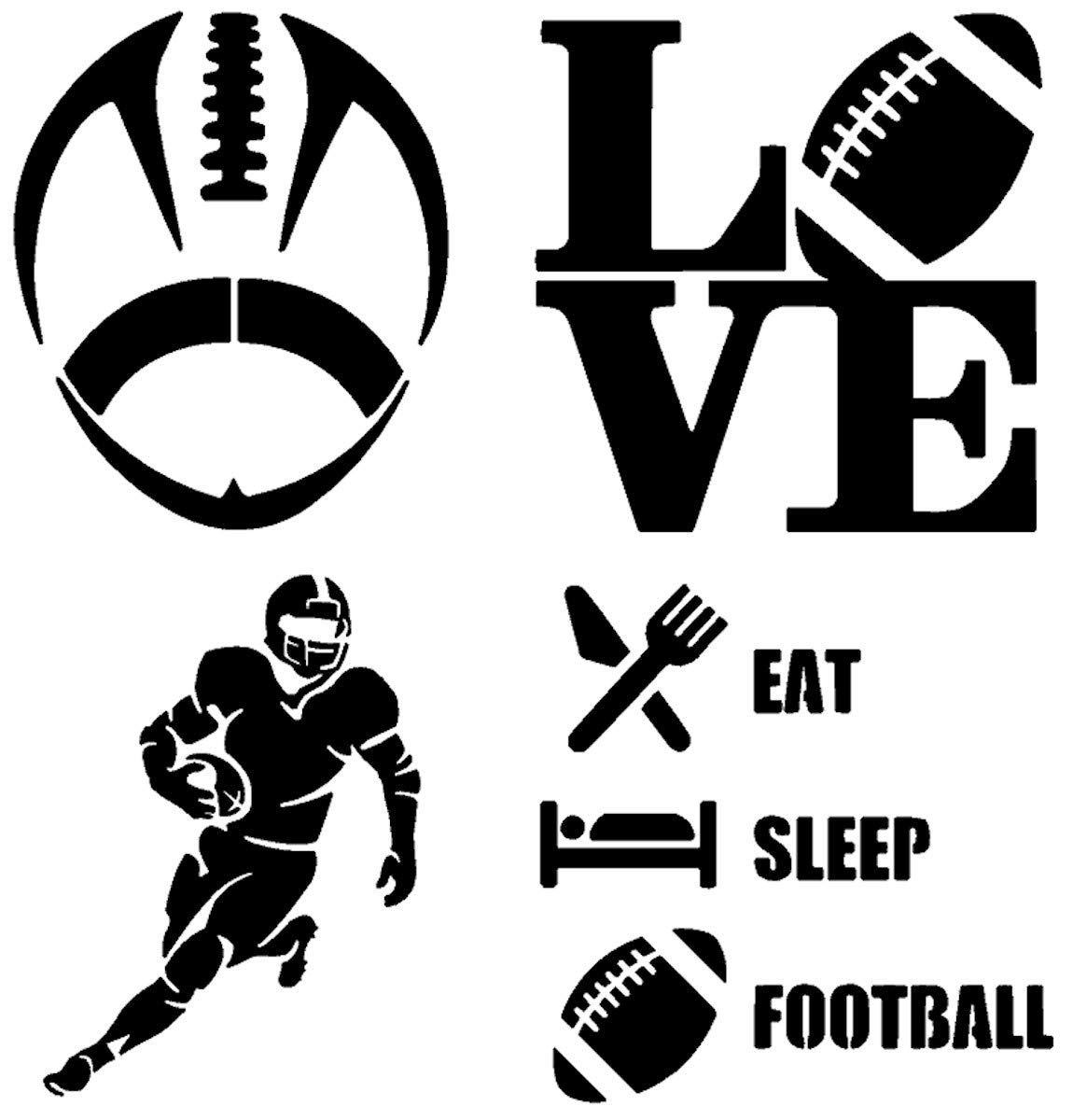 Amazon.com: Sports Decal 4 Pack: Football - Assorted Football Decals ...