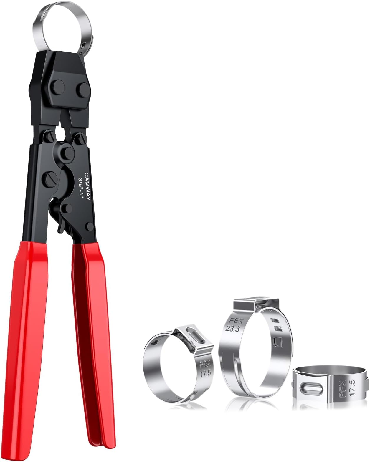 Pex Pipe Crimping Tool Kit with 20pcs 1/2", 10pcs 3/4" Clamps,Pipe ...