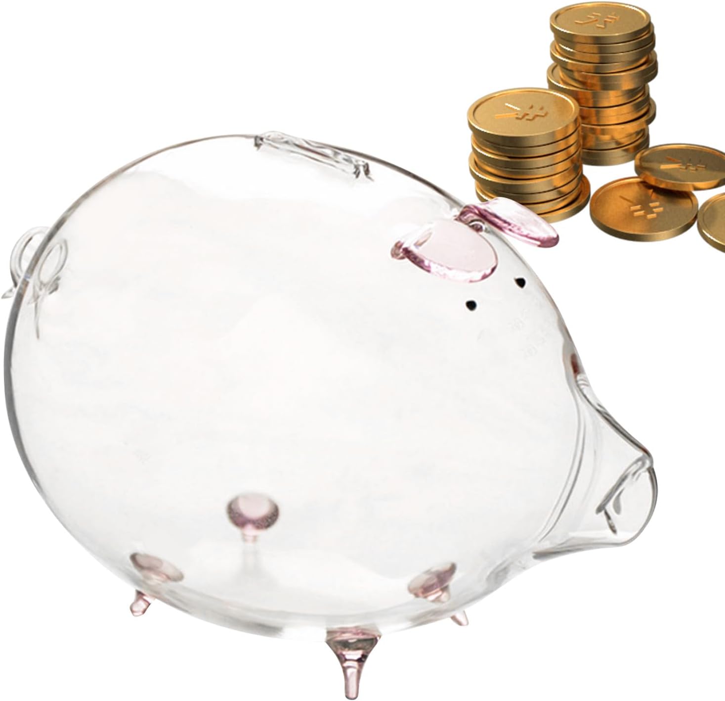Amazon.com: Money Saver Jar, Transparent Pig Bank, Gold Bean Storage ...