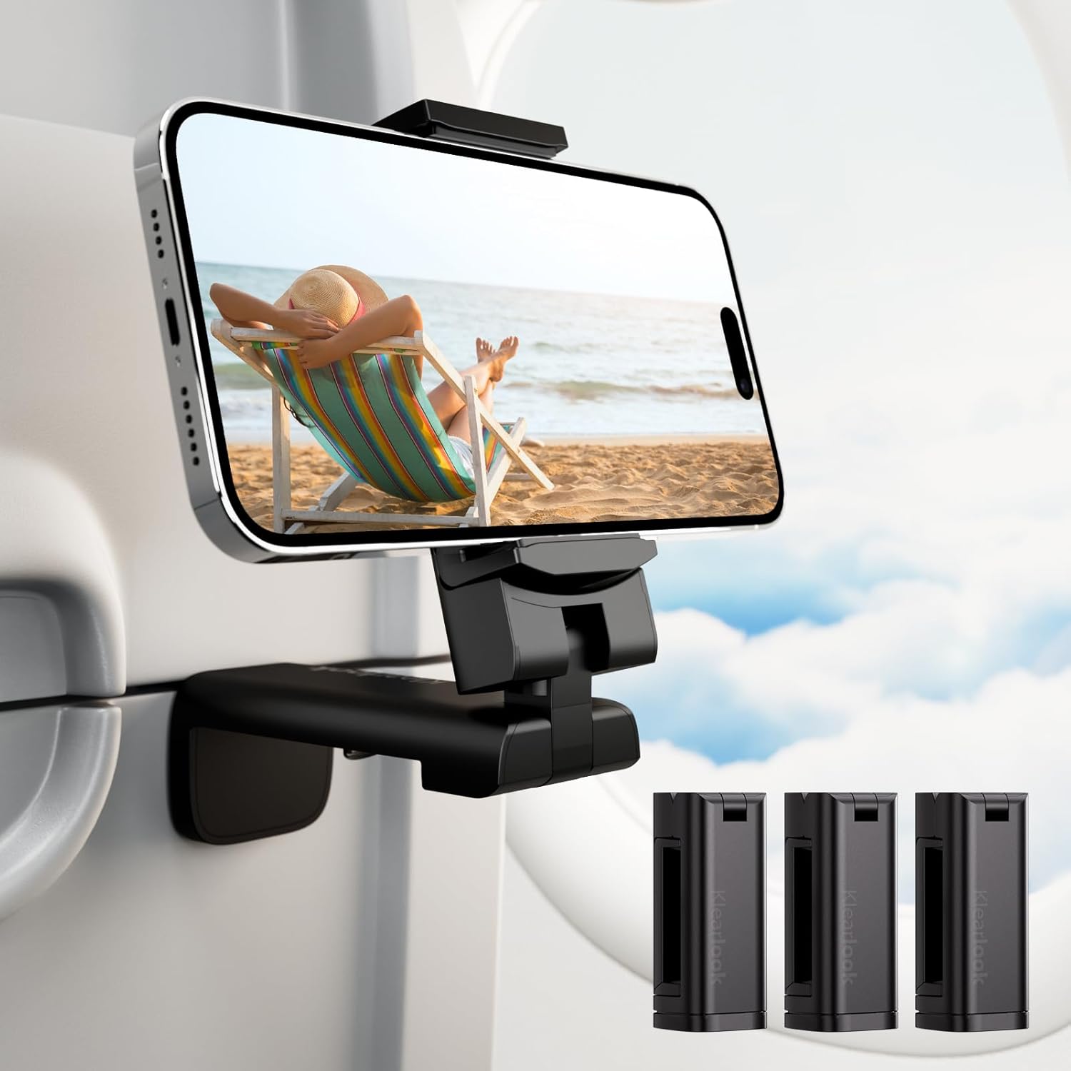 Amazon.com: 3 Pack Universal Airplane Phone Holder, Klearlook 360 ...