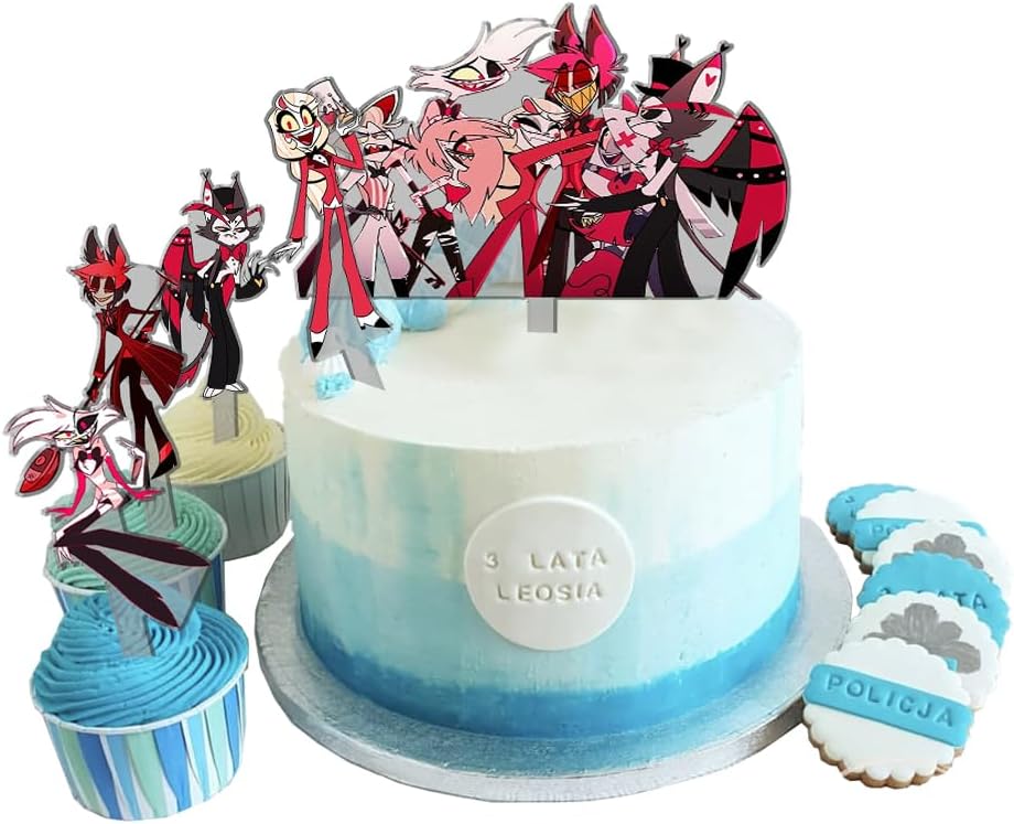 Hazbin Hotel Party Decorations Birthday Cake Topper Alastor Angel Dust ...