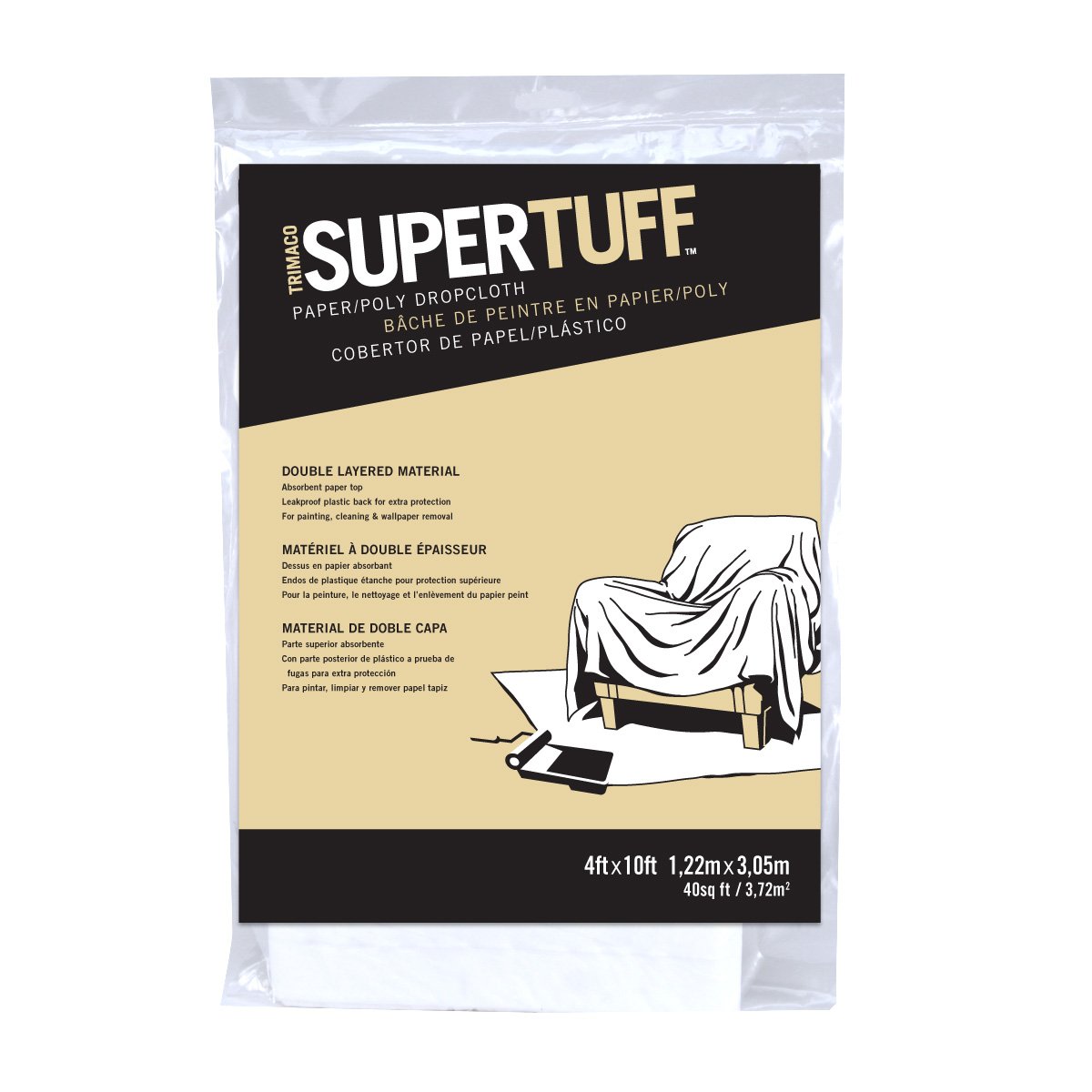 Snapklik.com : Trimaco SuperTuff Paper/Poly Drop Cloth Runner