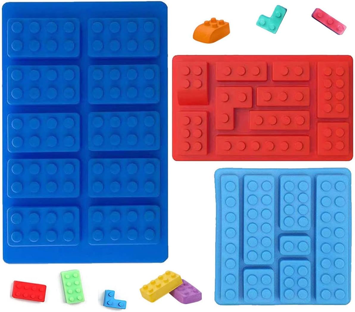 Amazon.com: Block Non-Stick Ice Cube Tray Silicone Mold, Candy Moulds ...