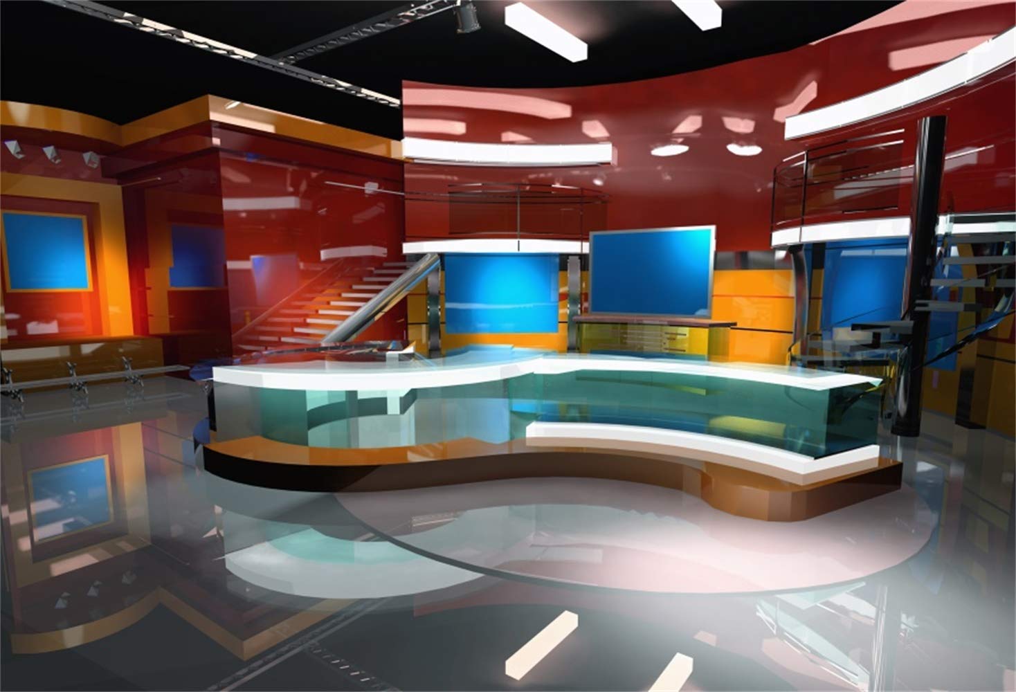 News Station Set Background