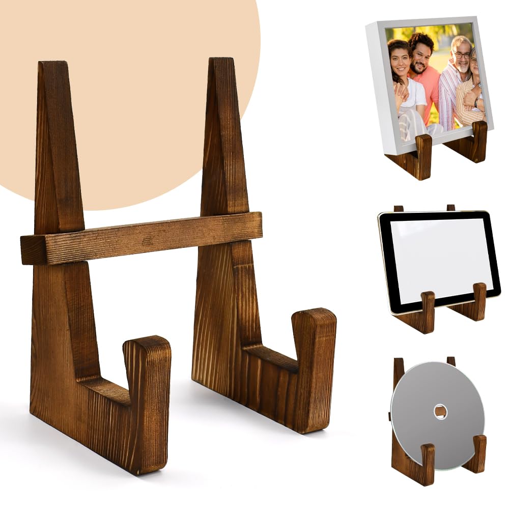 KYYGKY Plate Display Stand Wood, 8 Inch Plate Holder Easel Display ...