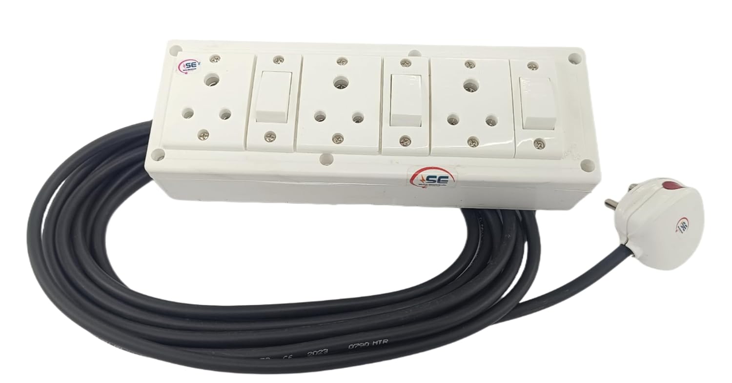 Buy SINHA ELECTRICAL 3 Socket 3 Switch Extension Board with 3 CORE ...